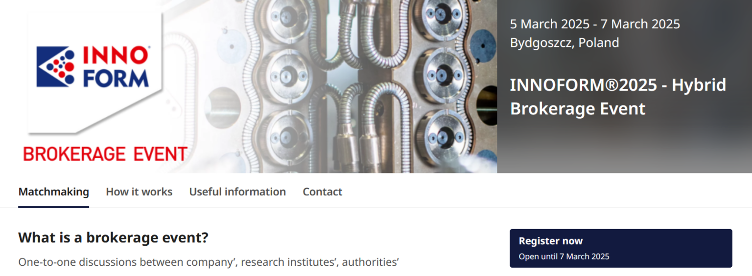 EEN: Б2Б срещи INNOFORM®2025, Полша - на място и онлайн - КМА
